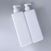 China 16.7oz 500ml Silver White Plastic Shampoo Pump Bottles Empty Lotion Dispenser For Bathroom for sale
