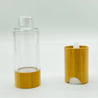 China Gold Bamboo Airless Pump Bottle 30ml 1.01oz Airless Dispenser Bamboo Containers For Cosmetics for sale