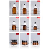China Brown Amber Glass Refillable Spray Bottle With Pump 40ml 60ml 80ml 100ml 120ml 160ml for sale