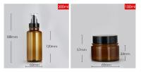 China Brown Glass Amber Cream Jar Containers 100ml 250ml 500ml Amber Glass Ointment Jar for sale