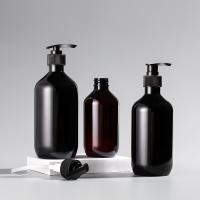 China 400ml 500ml 16oz Dark Black Plastic Shampoo Bottle Dispenser 32 Oz 1000ml 1 Litre Shampoo Bottle Pump for sale