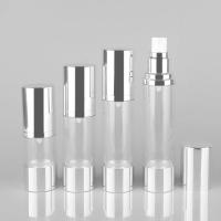 China 0.51oz 15ml 20ml Filling Silver Plastic Airless Pump Bottle 50ml 1.69oz Airless Lotion Bottle for sale