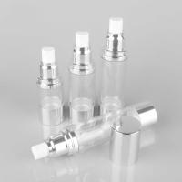 China 0.51oz 15ml 20ml Filling Silver Plastic Airless Pump Bottle 50ml 1.69oz Airless Lotion Bottle for sale