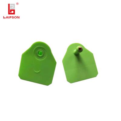 China Laipson 50mm Closed Head Green Tamperproof ISO9001 Animal Ear Tag For Pig Cattle Sheep for sale