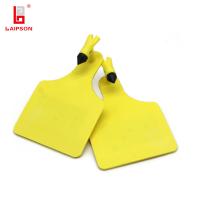China TOP TPU Long Range 860MHZ Uhf Rfid Animal Ear Tag For Cow Calf Farm Tracking In yellow for sale