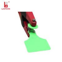 China ISO9001 80MM Yellow TPU Customized Serial Number Barcode Cow Sheep Ear Tag With Closed Head For Farm for sale