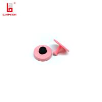 China Laipson 30MM TPU Tamperproof Button RFID HDX-B Ear Tag For Pig Cow Cattle Farm for sale