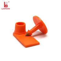China 98MM TPU 860-960Mhz UHF Long Range Wholesale Orange Basf Tpu Ear Tag For Goat Sheeep for sale