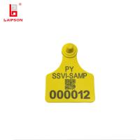 China OEM Yellow TPU Cow Identification Tags , Smart Ear Tags For Cattle Laser Print for sale