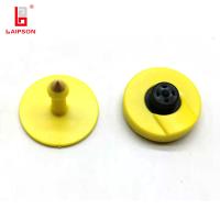 China Small Round Closed Head 30mm UHF Cattle Tags / RFID Pig Ear Tags for sale
