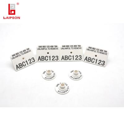 China 52MM Engraved Numbered Rectangular Livestock Ear Tags for sale