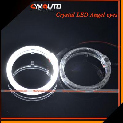 China 12V RGB Angel Eyes DRL LED Halo Rings 65mm 52.5mm Retrofit Headlights Crystal for sale