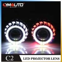 China 2.5 Inch Bi Xenon Projector Lens Kit 55W 35W Ballast Double Angle Eyes 6000K for sale