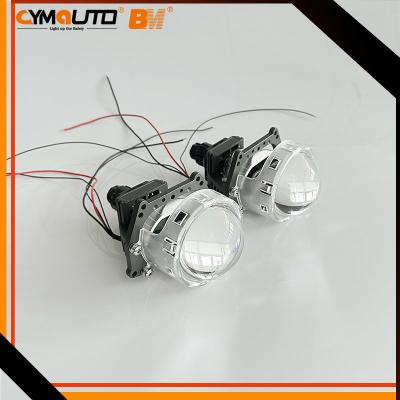 China 3 Inch Bi Xenon HID Projector Headlamps 55W 6000K with LED Angel Eyes Shroud for sale
