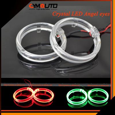China 80mm LED Halo Rings Angel Eyes DRL Headlights Retrofit 12V RGB White Blue Green for sale