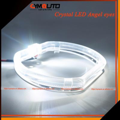 China 80mm Dual Color White Yellow LED Angel Eyes Halo Rings 12V Headlight Crystal Cree Chip for sale