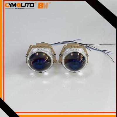 China 3 Inch Dual Cup Dual Lens 69W H7 Bi LED Projector Blue Lens 50000 Hours Lifespan for sale