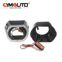 China Black Projector Headlight Shrouds 2.5 Inch With LED Angel Eyes for sale