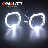 China Black Projector Headlight Shrouds 2.5 Inch With LED Angel Eyes for sale