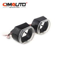China Black Projector Headlight Shrouds 2.5 Inch With LED Angel Eyes for sale