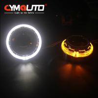 China C6 Dual Color Crystal LED Projector Shroud 3 inch 12V HID Headlamp Retrofit for Cayenne Q5 Hella for sale