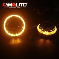 China C6 Dual Color Crystal LED Projector Shroud 3 inch 12V HID Headlamp Retrofit for Cayenne Q5 Hella for sale
