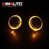 China C6 Dual Color Crystal LED Projector Shroud 3 inch 12V HID Headlamp Retrofit for Cayenne Q5 Hella for sale