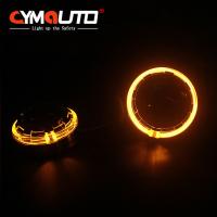 China C6 Dual Color Crystal LED Projector Shroud 3 inch 12V HID Headlamp Retrofit for Cayenne Q5 Hella for sale