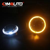 China C6 Dual Color Crystal LED Projector Shroud 3 inch 12V HID Headlamp Retrofit for Cayenne Q5 Hella for sale