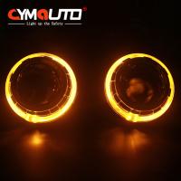 China C6 Dual Color Crystal LED Projector Shroud 3 inch 12V HID Headlamp Retrofit for Cayenne Q5 Hella for sale
