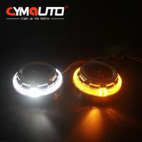 China C6 Dual Color Crystal LED Projector Shroud 3 inch 12V HID Headlamp Retrofit for Cayenne Q5 Hella for sale