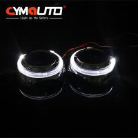 China 12V 3.0 Inch Bi Projector Lens Shroud C8 LED Car Headlights Chrome Angel Eyes for sale