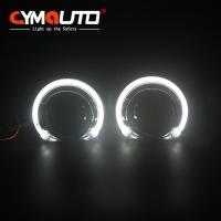 China 12V 3.0 Inch Bi Projector Lens Shroud C8 LED Car Headlights Chrome Angel Eyes for sale
