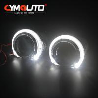 China 12V 3.0 Inch Bi Projector Lens Shroud C8 LED Car Headlights Chrome Angel Eyes for sale