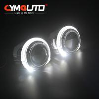 China 12V 3.0 Inch Bi Projector Lens Shroud C8 LED Car Headlights Chrome Angel Eyes for sale