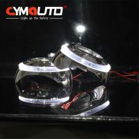 China 12V 3.0 Inch Bi Projector Lens Shroud C8 LED Car Headlights Chrome Angel Eyes for sale