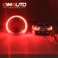China 12V 3.0 Inch Bi Projector Lens Shroud C8 LED Car Headlights Chrome Angel Eyes for sale