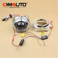 China 12V 3.0 Inch Bi Projector Lens Shroud C8 LED Car Headlights Chrome Angel Eyes for sale