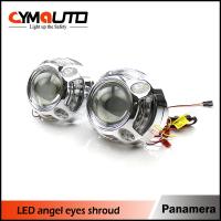 China 3.0 Inch Angel Eyes Headlight Shrouds Silver HID Bi Xenon Projector Lens 12V for Panamera for sale