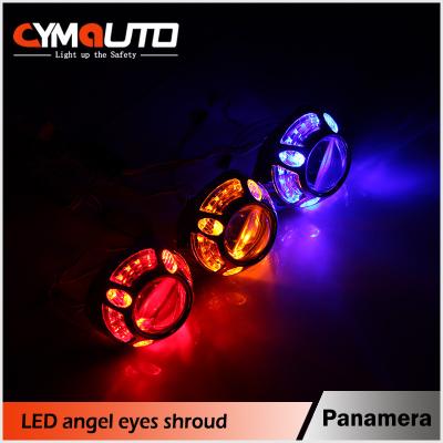 China 3.0 Inch Angel Eyes Headlight Shrouds Silver HID Bi Xenon Projector Lens 12V for Panamera for sale