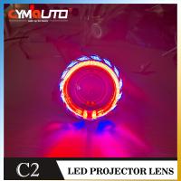 China C2 Crystal LED Shrouds 2.5 Inch Double Angel Eye Projector Lens Mask 12V for sale