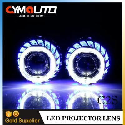China C2S Crystal LED Shrouds 2.5inch 3inch Round DRL Angel Eye for Q5 Lens Xenon Projector Car Headlight Upgrade for sale