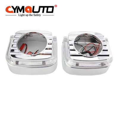 China 3 Inch HID Square Projector Shroud with Angel Eye Halo Rings 12V LED Light Guide for sale