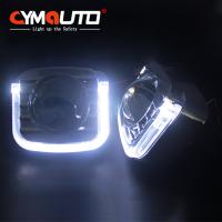 China 3 Inch HID Square Projector Shroud with Angel Eye Halo Rings 12V LED Light Guide for sale