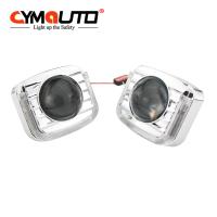 China 3 Inch HID Square Projector Shroud with Angel Eye Halo Rings 12V LED Light Guide for sale
