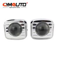 China 3 Inch HID Square Projector Shroud with Angel Eye Halo Rings 12V LED Light Guide for sale