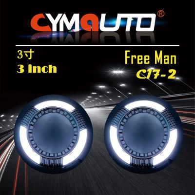 China C17 3 Inch Projector Shroud Headlight LED Shrouds With Angle Eyes for sale