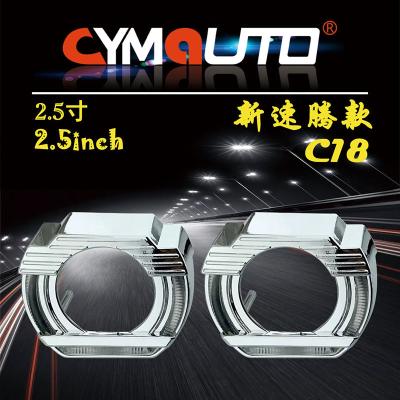 China C18 3 Inch Bi Xenon Projector Lens Shroud LED Angel Eyes for Motorcycle Headlight 12V for sale