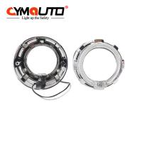 China C16 Crystal LED Shrouds 3 Inch Mini Bi Xenon H1 Projector Lens Mask with Angel Eyes 12V for sale