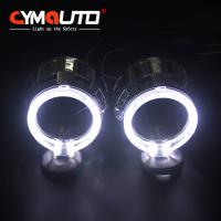 China C16 Crystal LED Shrouds 3 Inch Mini Bi Xenon H1 Projector Lens Mask with Angel Eyes 12V for sale